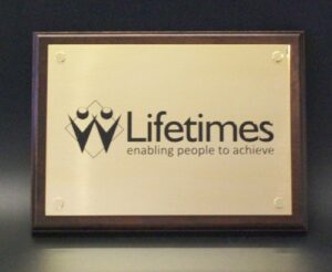 Brass Logo Plaque On Timber Base - BRASS PLAQUES