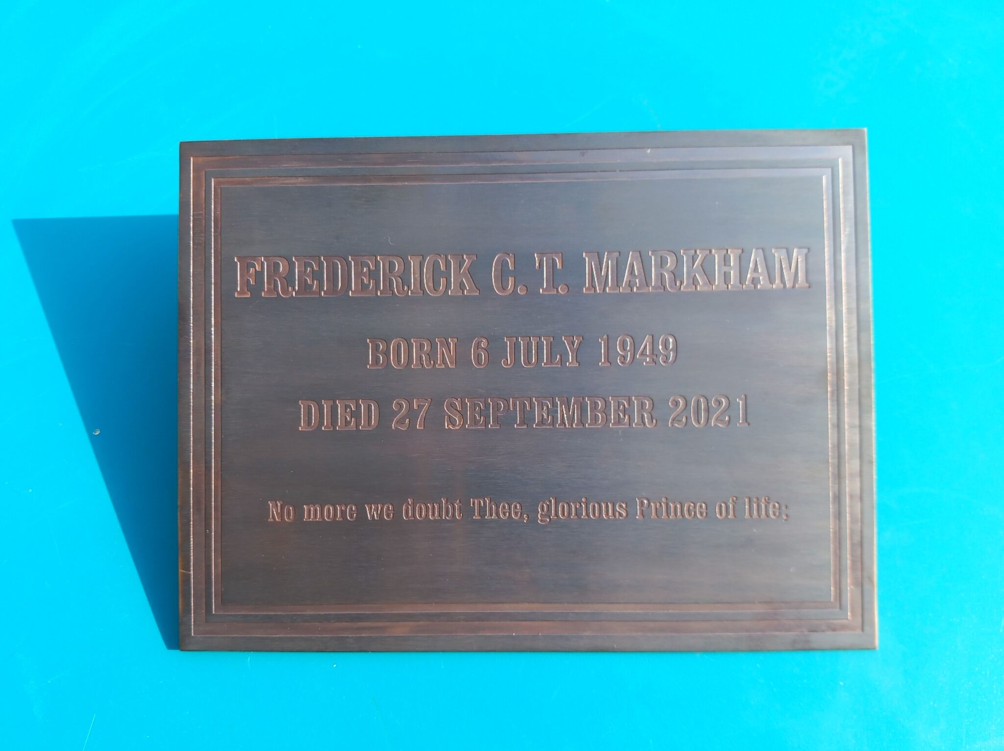 Aged Deep Etched Bronze Plaques. No Colour Fill - BRASS PLAQUES