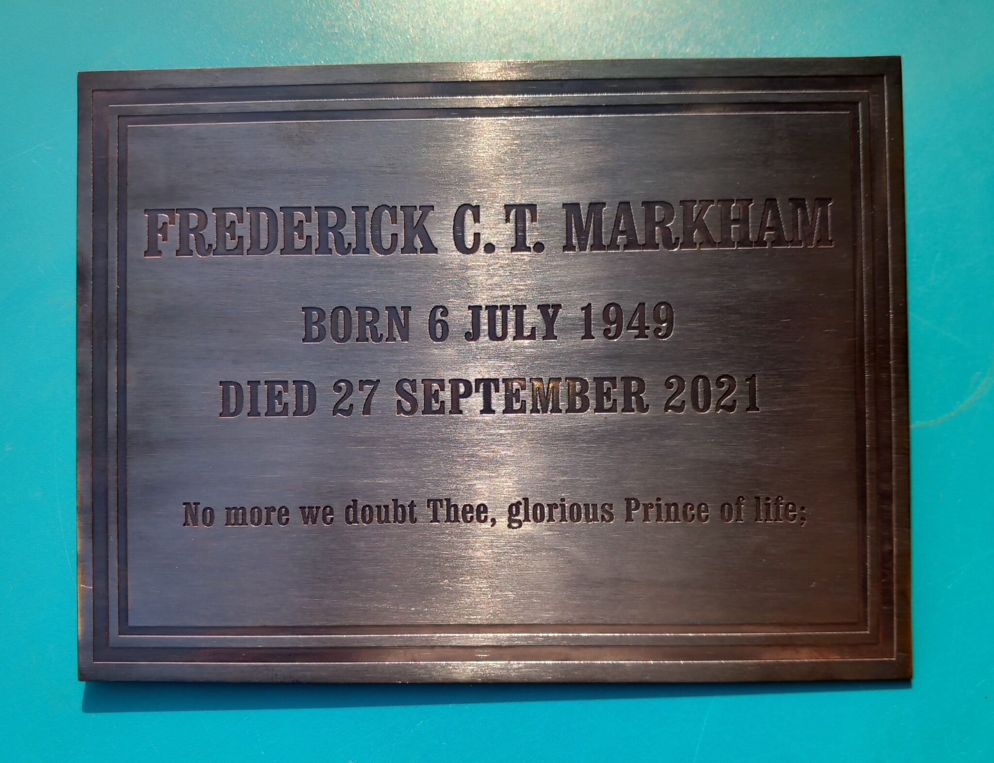 Aged Deep Etched Bronze Plaques. No Colour Fill - BRASS PLAQUES